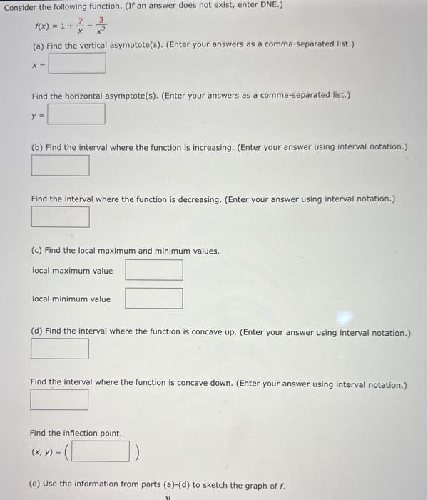 Solved f(x)=1+x7−x23 (a) Find the vertical asymptote(s). | Chegg.com