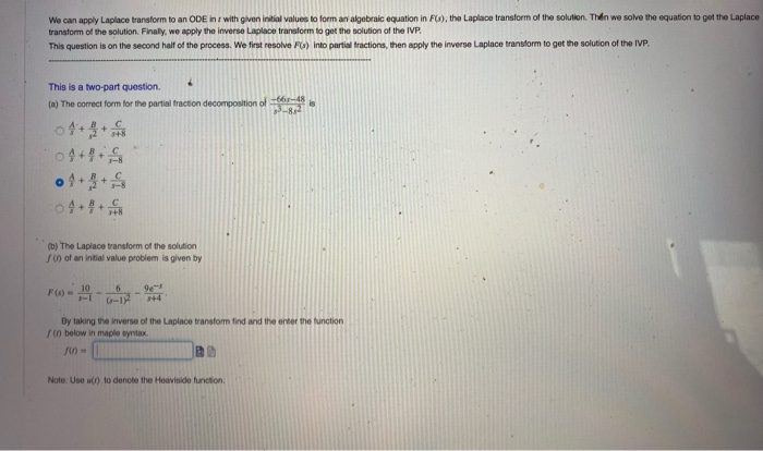 Solved We Can Apply Laplace Transform To An Ode In With