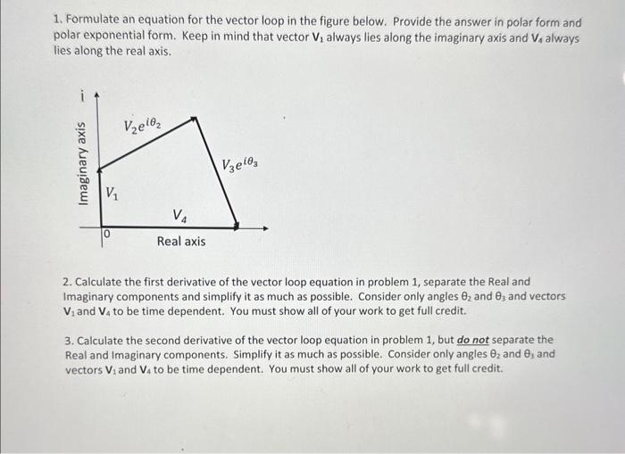 Solved 1. Formulate an equation for the vector loop in the | Chegg.com