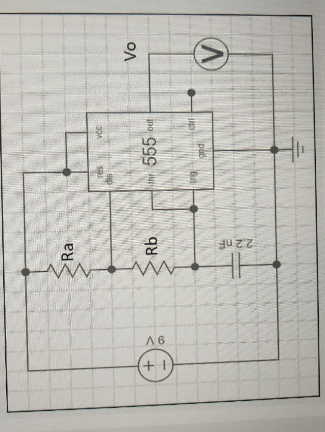 Solved For an astable circuit with an LM555, determine the | Chegg.com