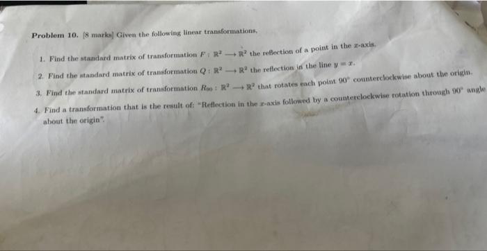 Solved Problem 10. [8 marko] Given the following linear | Chegg.com