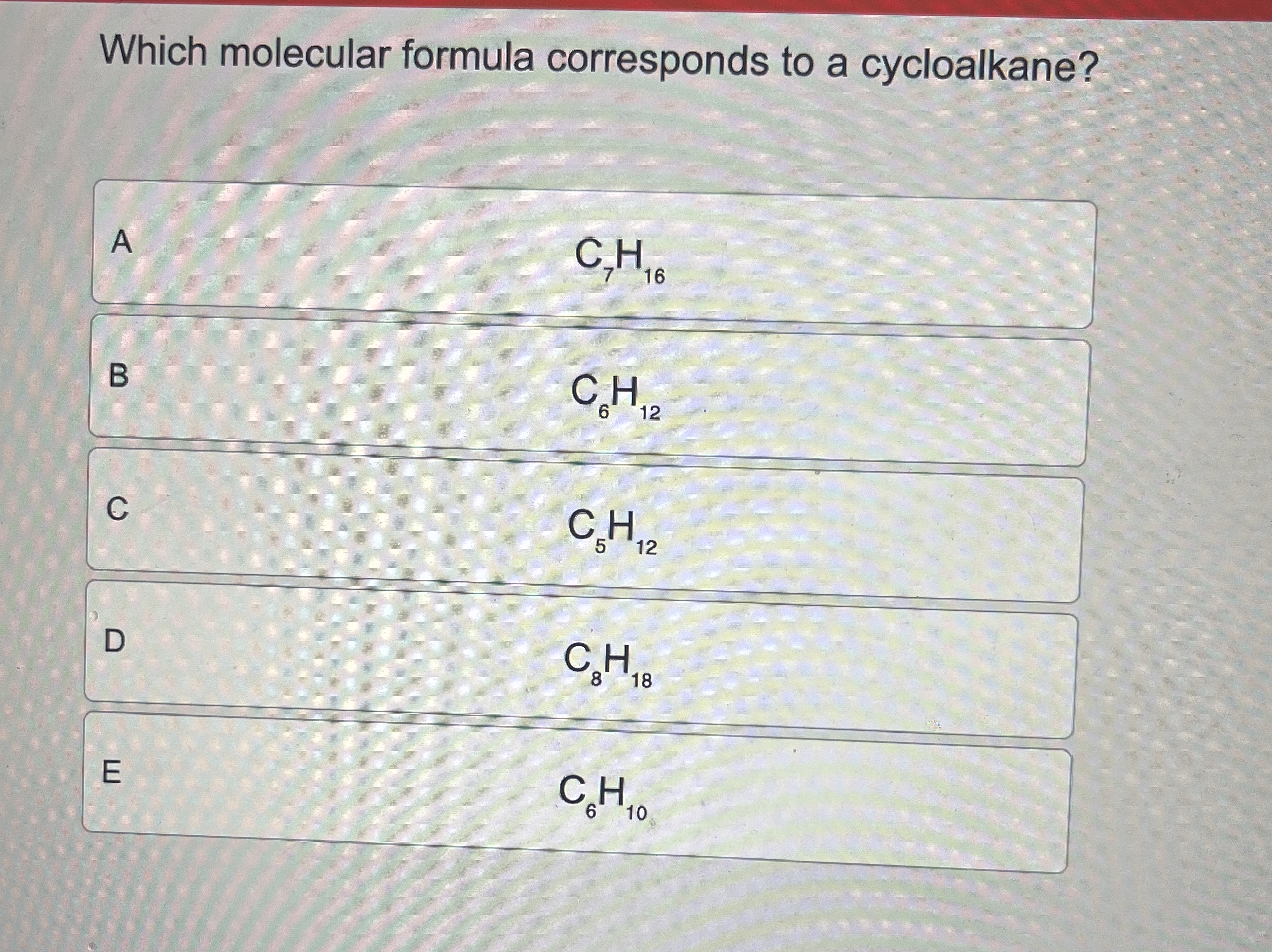 Solved Which molecular formula corresponds to a | Chegg.com