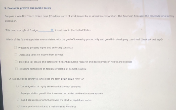 Solved 5. Economic growth and public policy Suppose a | Chegg.com