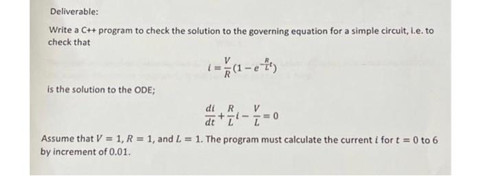 Solved Deliverable: Write a Ct+ program to check the | Chegg.com