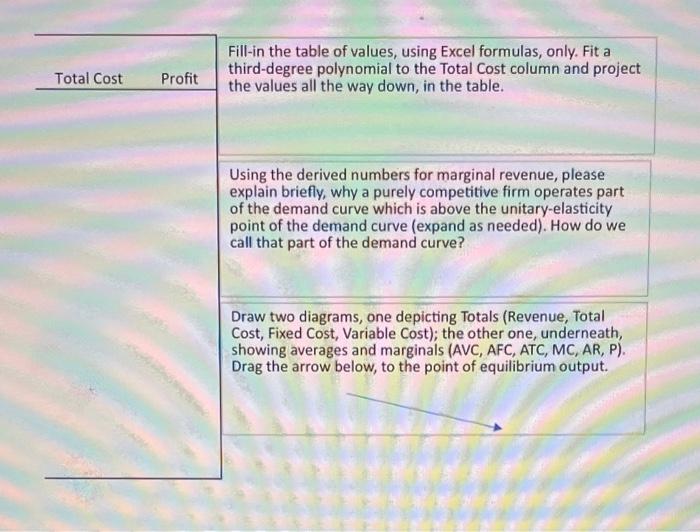 Solved Fill-in the table of values, using Excel formulas, | Chegg.com