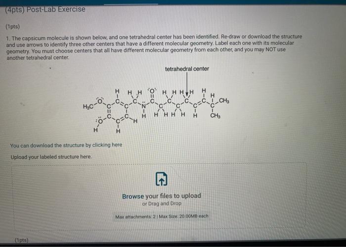 Solved (2pts) Molecules with Multiple Central Atoms From the | Chegg.com