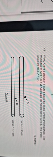 Solved 3.3 ﻿Wires A and B ﻿shown in Figure 8 ﻿have the same | Chegg.com