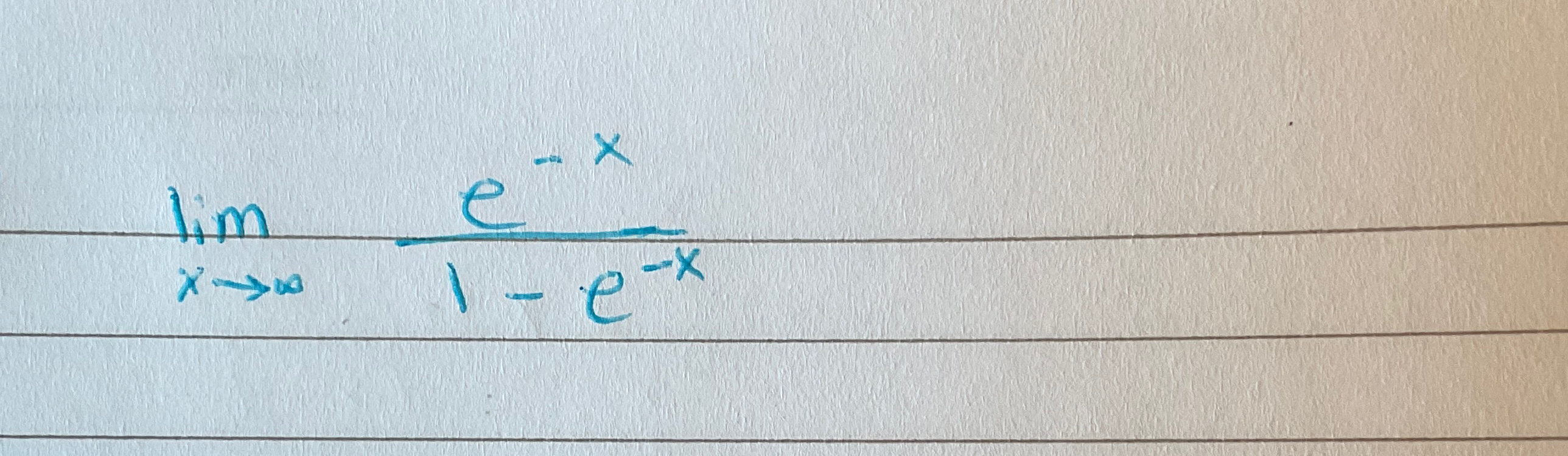 Solved limx→∞e-x1-e-x | Chegg.com