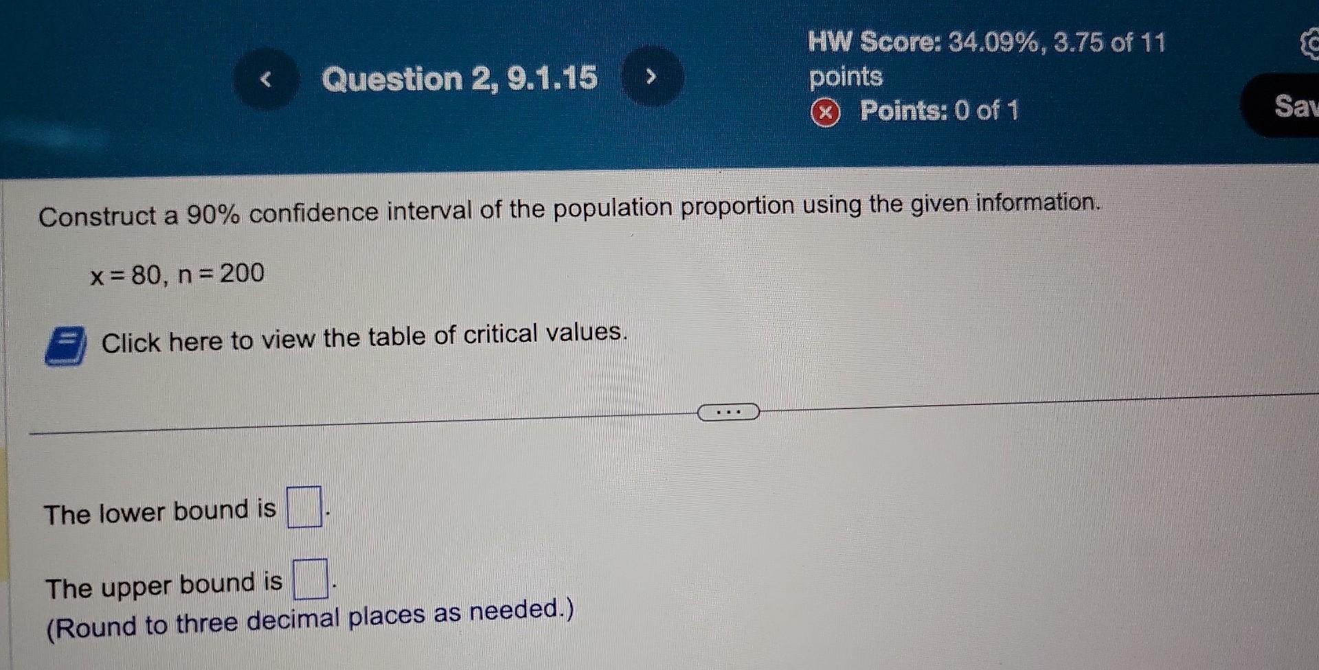Solved Construct a 90% confidence interval of the population | Chegg.com