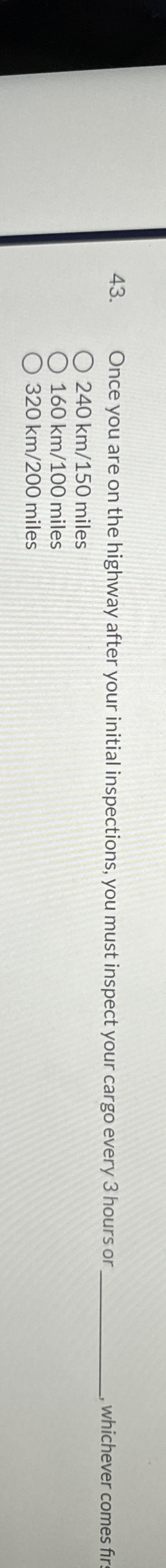 Solved Once you are on the highway after your initial | Chegg.com