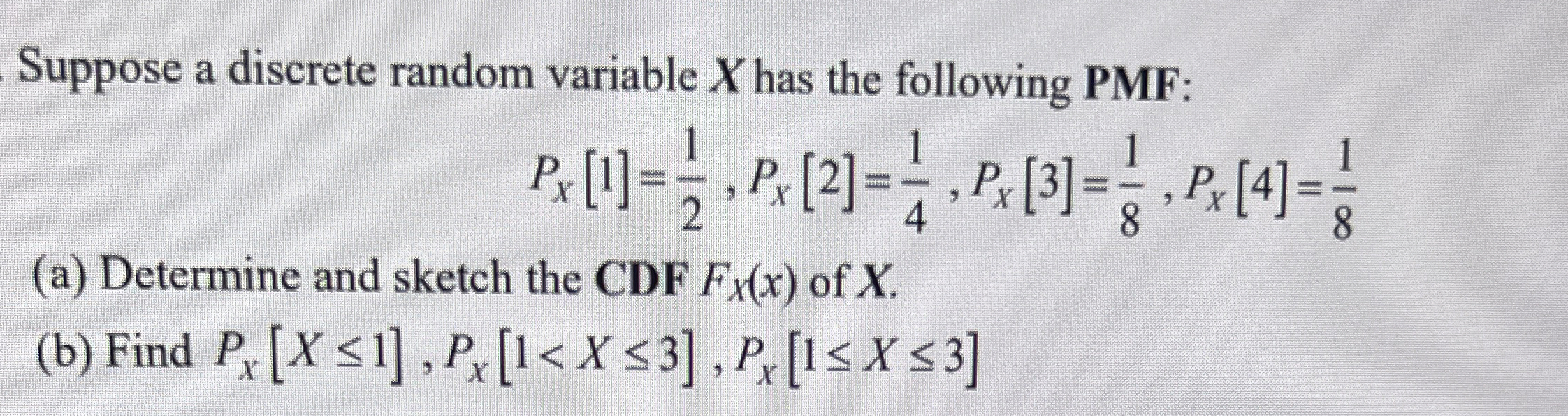 Solved Suppose a discrete random variable x ﻿has the | Chegg.com