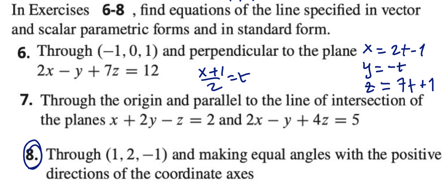 Solved In Exercises 6-8, ﻿find equations of the line | Chegg.com