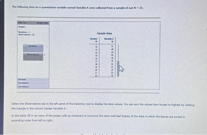 Solved The following data on a quartitative variable named | Chegg.com
