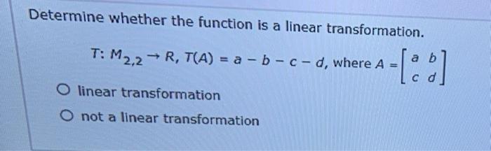 Solved Determine whether the function is a linear | Chegg.com