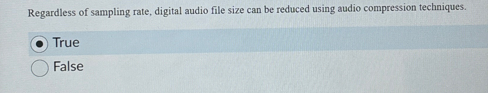 Solved Regardless of sampling rate, digital audio file size | Chegg.com