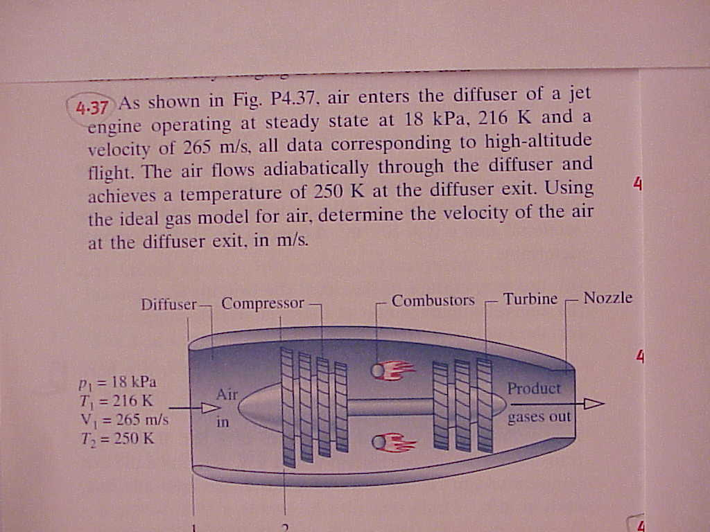 Solved As shown in Fig. P4.37. air enters the diffuser of a | Chegg.com
