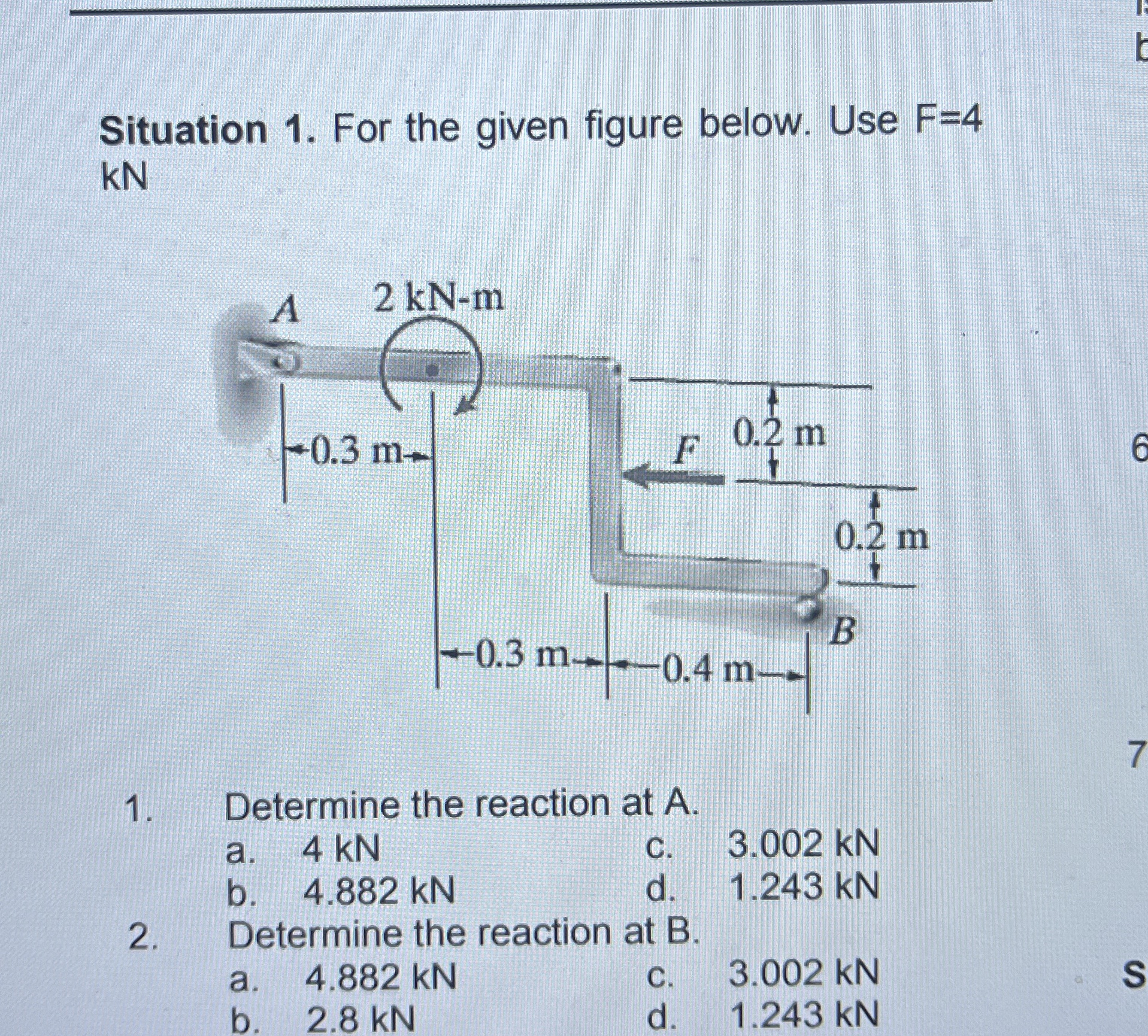Solved Situation 1. ﻿For the given figure below. Use | Chegg.com