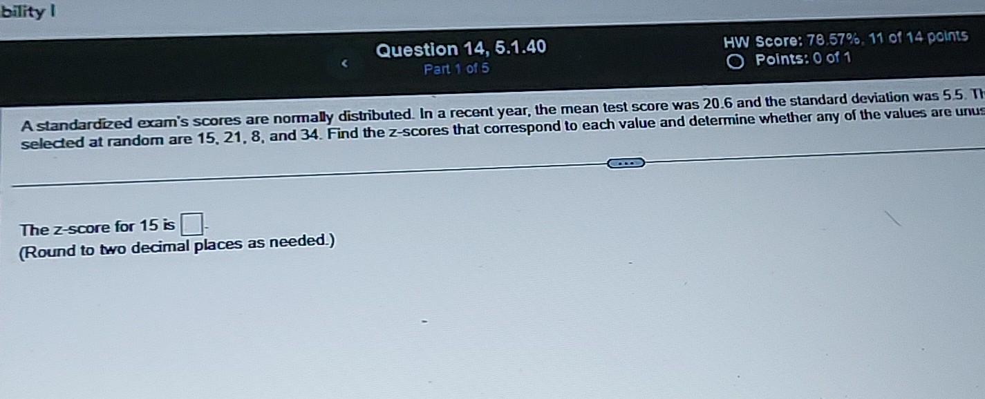 Solved A standardized exam's scores are normally | Chegg.com