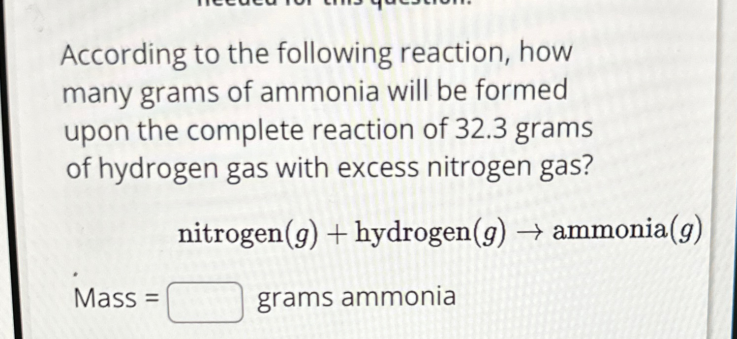 Solved According to the following reaction, how many grams | Chegg.com