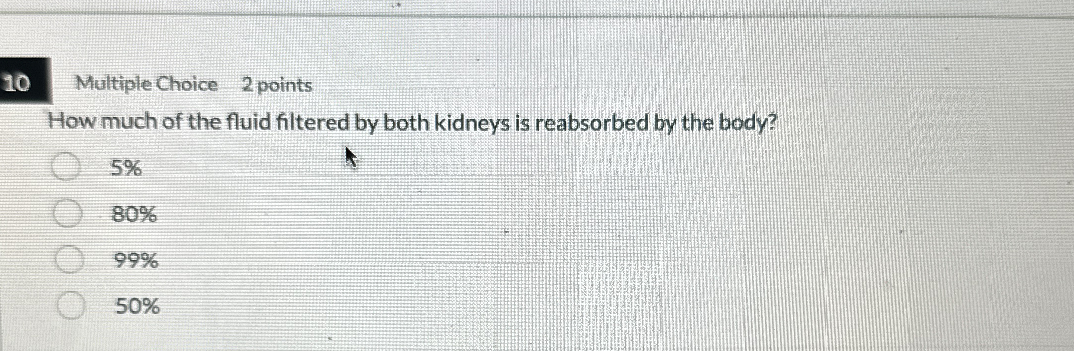 Solved 10Multiple Choice 2 ﻿pointsHow much of the fluid | Chegg.com