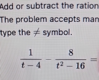 Solved subtract the rational expression to a single rational | Chegg.com
