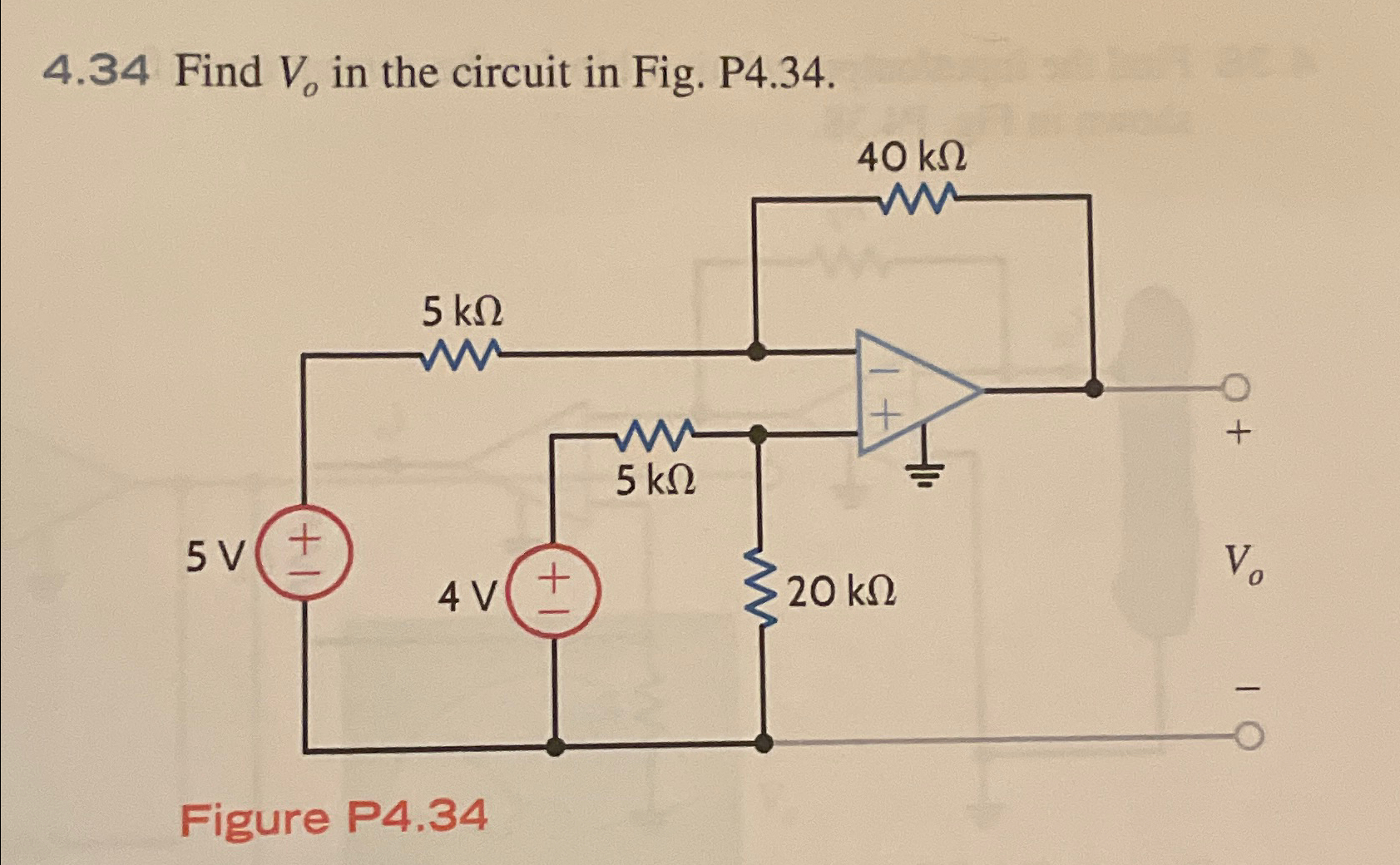 Solved 4.34 ﻿Find Vo ﻿in the circuit in Fig. P4.34.Figure | Chegg.com
