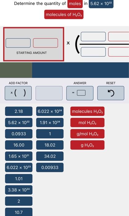 Solved Determine the quantity of moles in STARTING AMOUNT | Chegg.com Solved Determine the quantity of moles in STARTING AMOUNT | Chegg.com