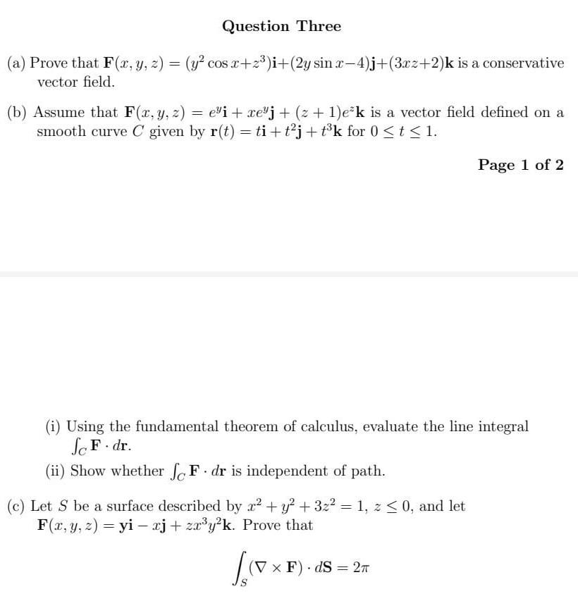 Solved Question Three (a) Prove that | Chegg.com