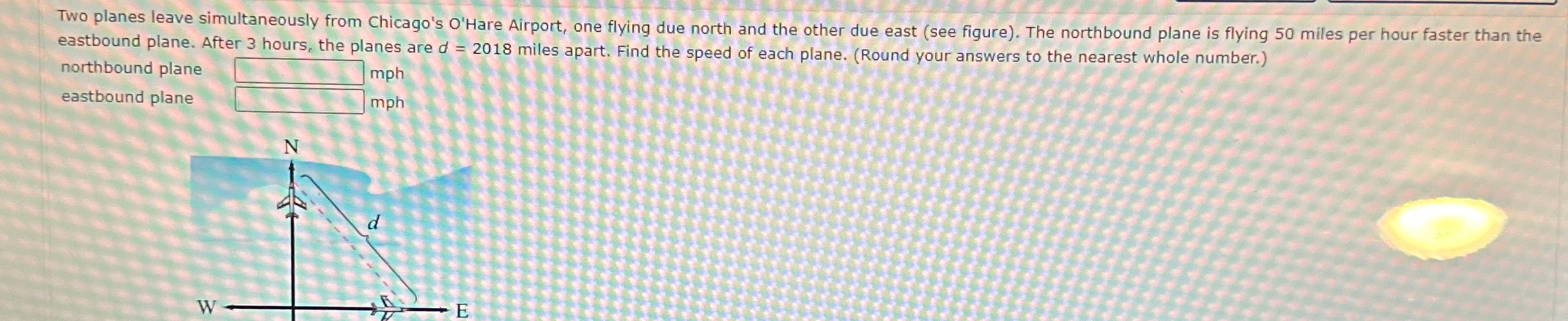 Solved eastbound plane. After 3 ﻿hours, the planes are | Chegg.com