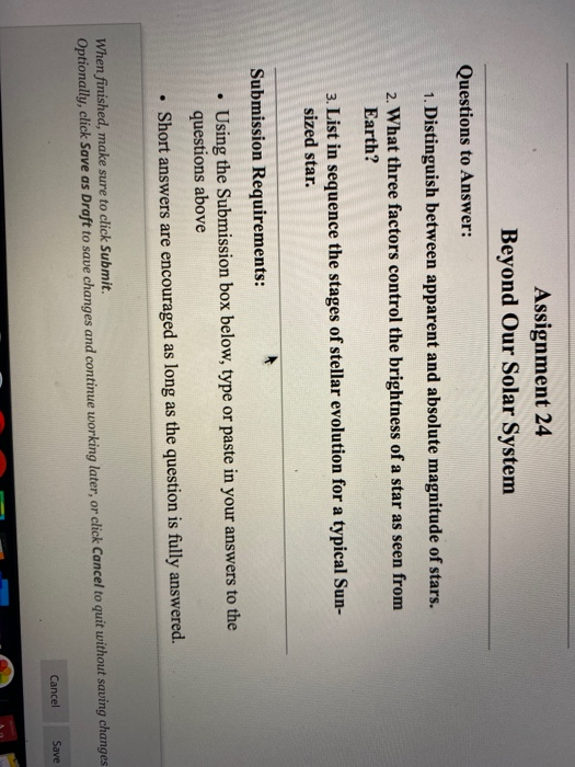 Solved Assignment 24 Beyond Our Solar System Questions to | Chegg.com