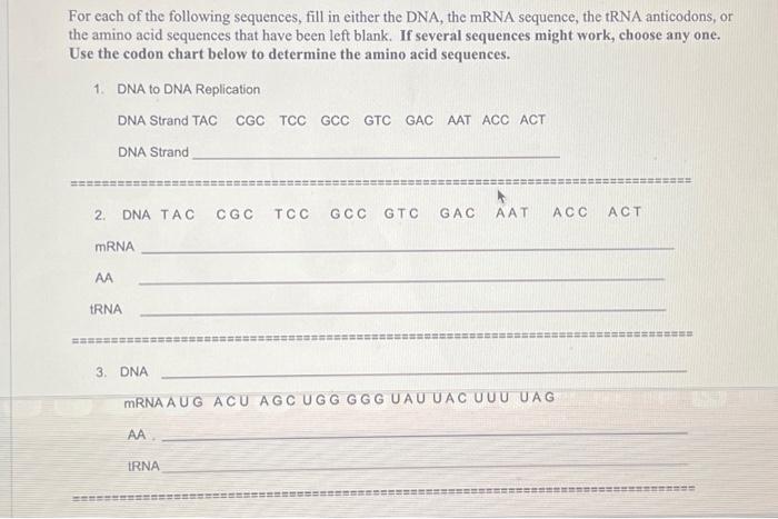 Solved For each of the following sequences, fill in either | Chegg.com