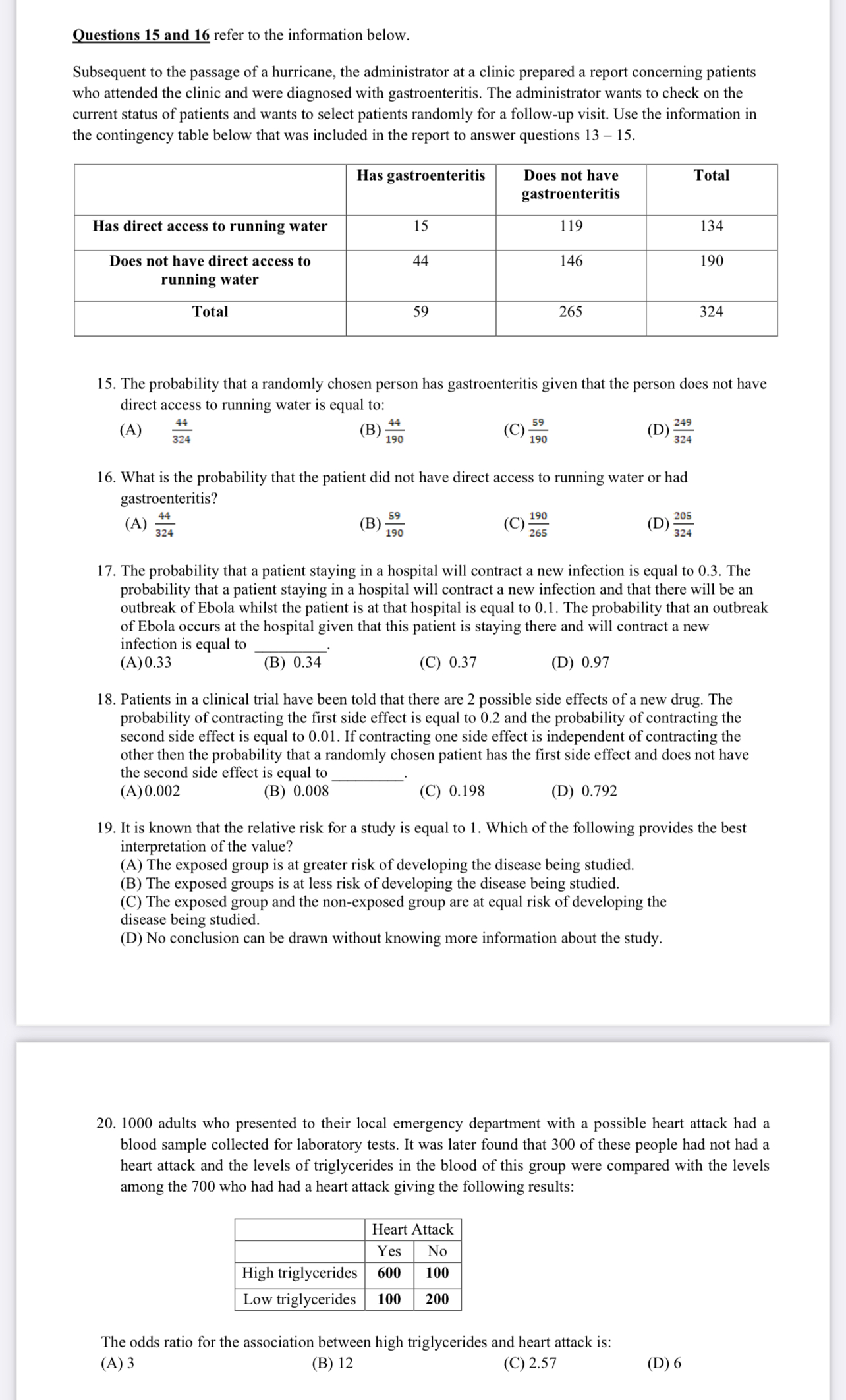 Solved Questions 15 ﻿and 16 ﻿refer to the information | Chegg.com