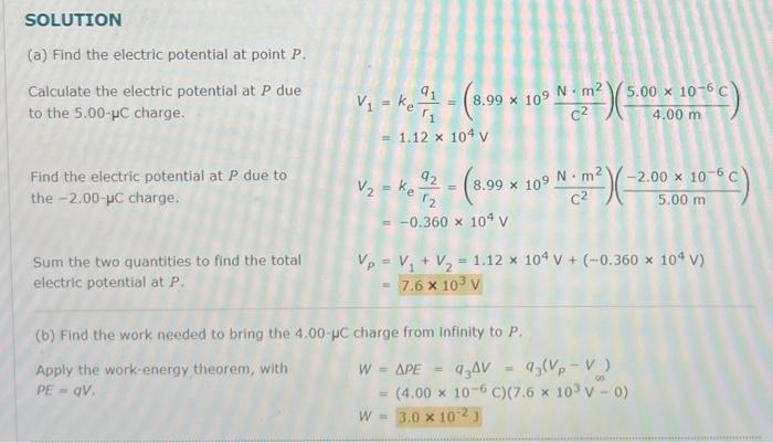 Solved SOLUTION (a) Find the electric potential at point P. | Chegg.com