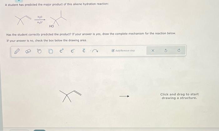 Solved A student has predicted the major product of this | Chegg.com