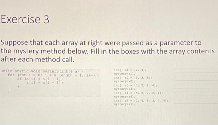 Solved Exercise 3 Suppose that each array at right were | Chegg.com