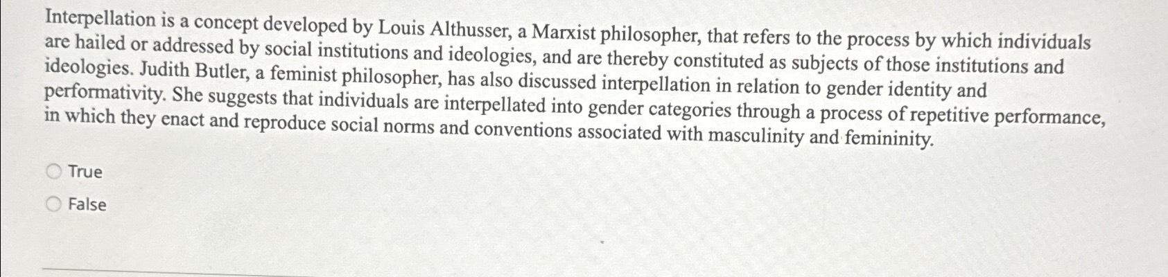 Solved Interpellation is a concept developed by Louis | Chegg.com