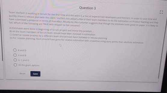 Solved Question 3Team VexTech is working in Scrum for the | Chegg.com