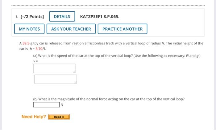 Solved 5. [-12 Points) DETAILS KATZPSEF1 8.P.065. MY NOTES | Chegg.com Solved 5. [-12 Points) DETAILS KATZPSEF1 8.P.065. MY NOTES | Chegg.com