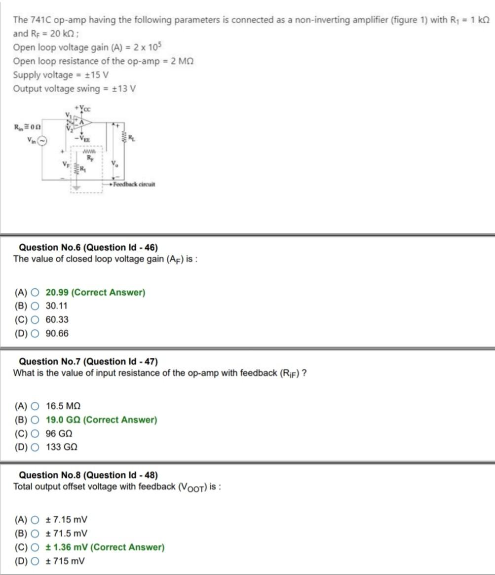 Solved The 741C op-amp having the following parameters is | Chegg.com
