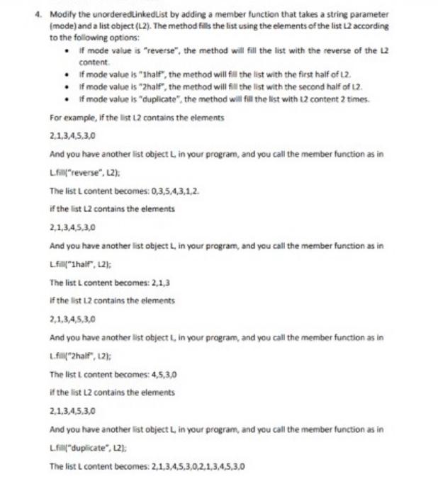 Solved 4. Modify the unorderedtinkedist by adding a member | Chegg.com