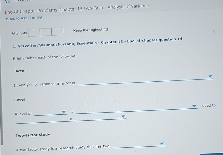End-of-Chapter Problems: Chapter 13 ﻿Two-Factor | Chegg.com