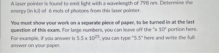 Solved A laser pointer is found to emit light with a | Chegg.com