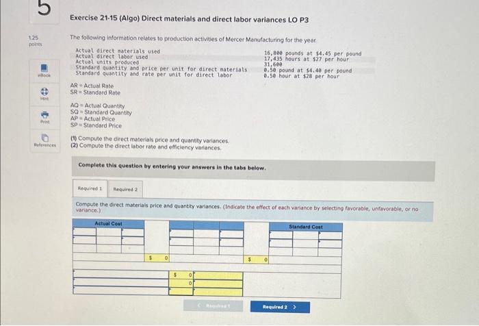 Solved Exercise 21.15 (Algo) Direct materials and direct | Chegg.com