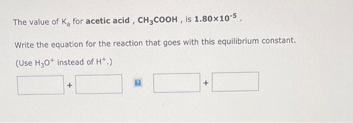 Solved The value of Ka for acetic acid, CH3COOH, is | Chegg.com