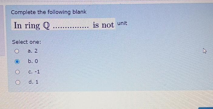 Solved Complete the following blankIn ring Q..... ﻿is not | Chegg.com