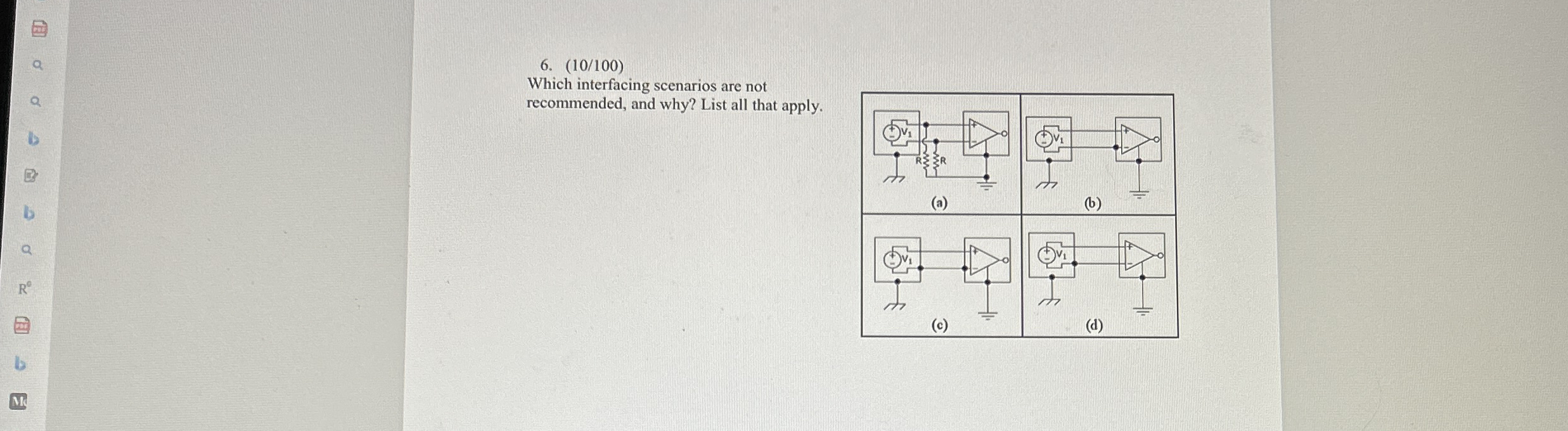 Solved (10100) ﻿Which interfacing scenarios are not | Chegg.com