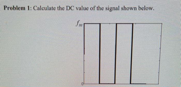Solved Problem 1: Calculate the DC value of the signal shown | Chegg.com