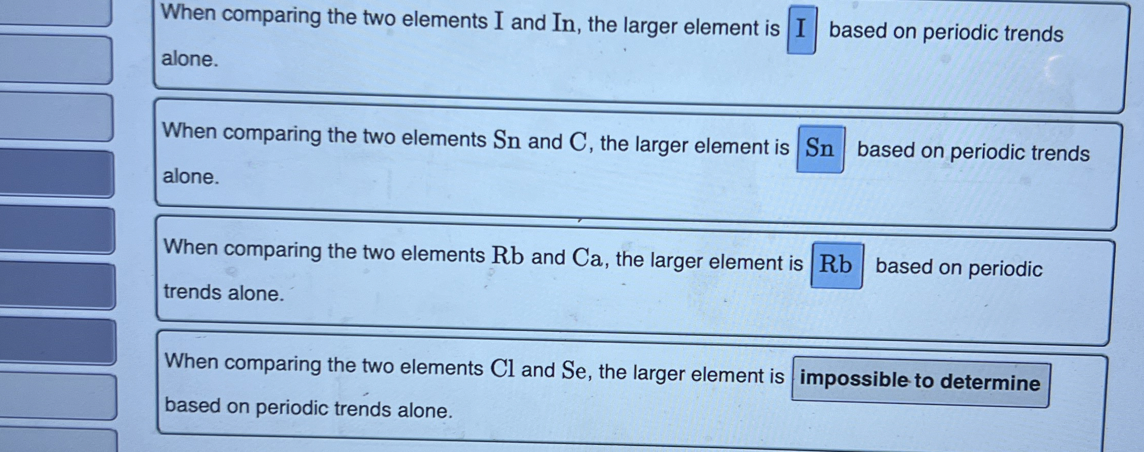 Solved When comparing the two elements I and In, ﻿the larger | Chegg.com