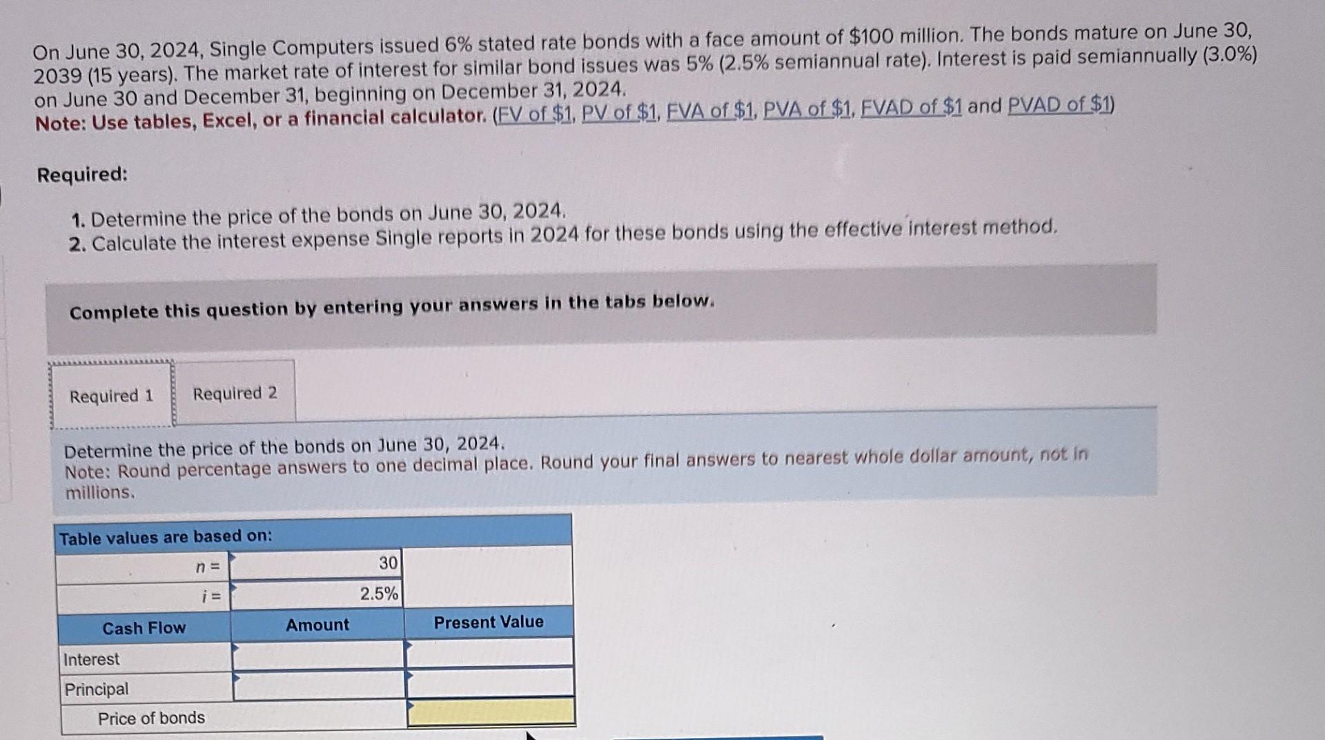 Solved On June 30,2024 , Single Computers issued 6% stated | Chegg.com