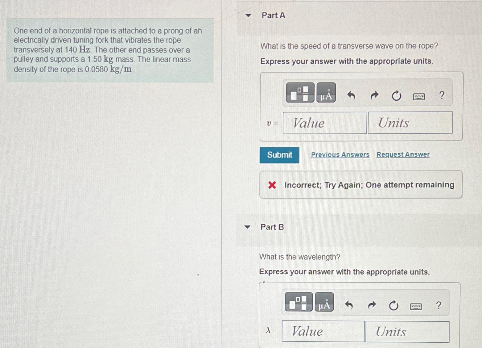 Solved One end of a horizontal rope is attached to a prong | Chegg.com